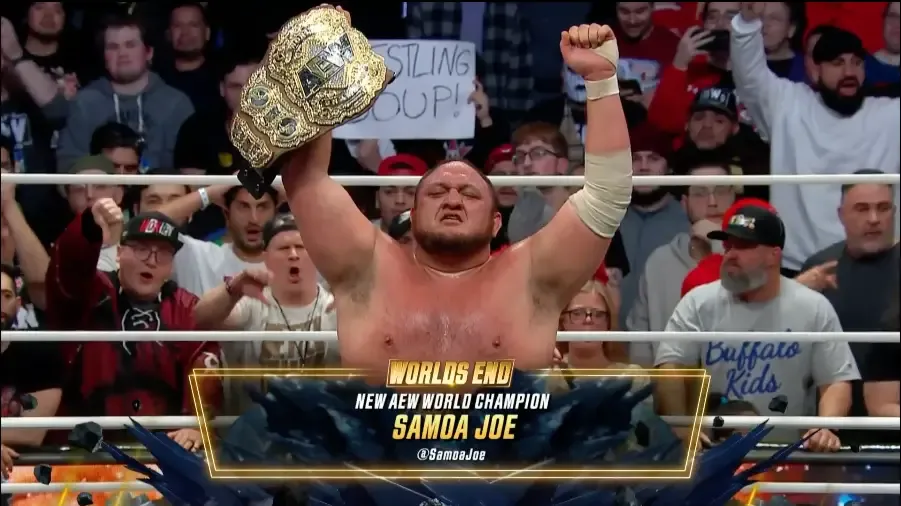 Samoa Joe Wins The AEW World Title At Worlds End